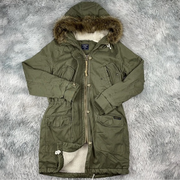 Abercrombie & Fitch | Jackets & Coats | Abercrombie Fitch Sherpa Fleece Lined Coat | Poshmark